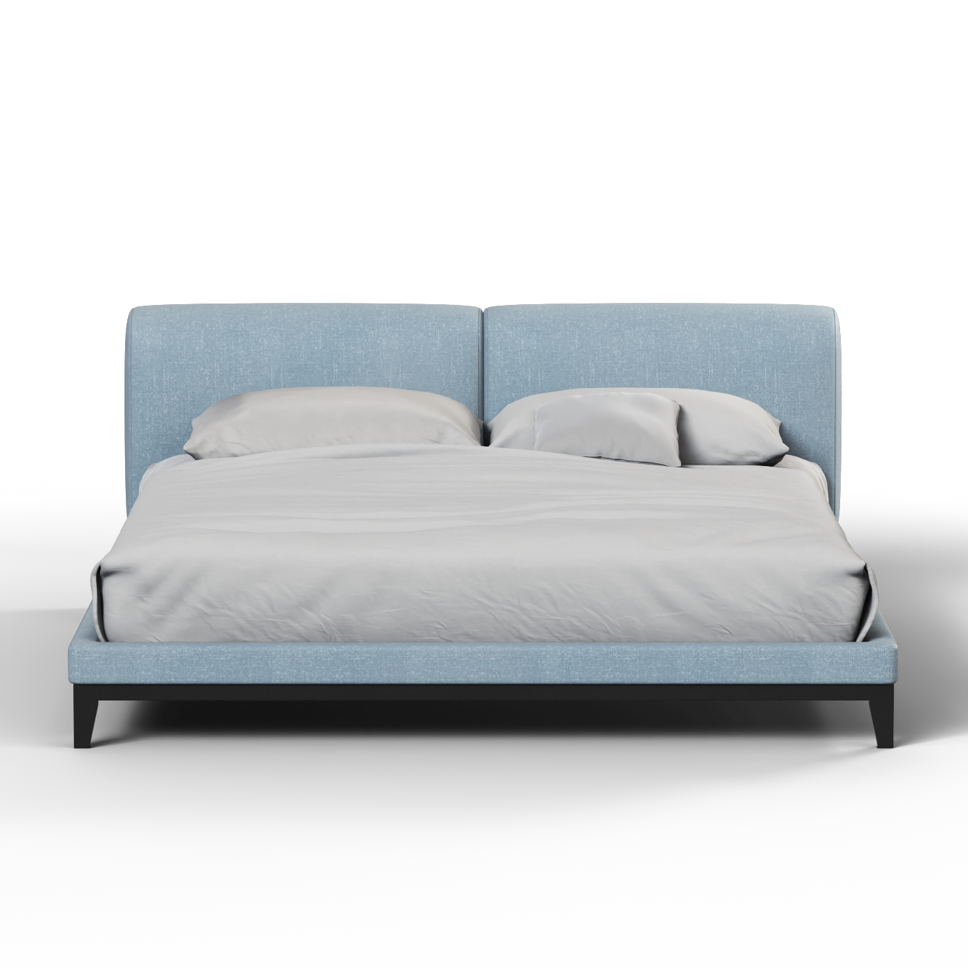 Infinity Double Bed in Grey Linen | Double Beds | Bedspoke